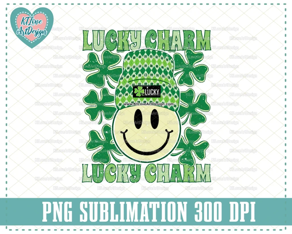 Lucky Charm Smiley Face Png Shamrock Retro Patricks Day Png Retro ...